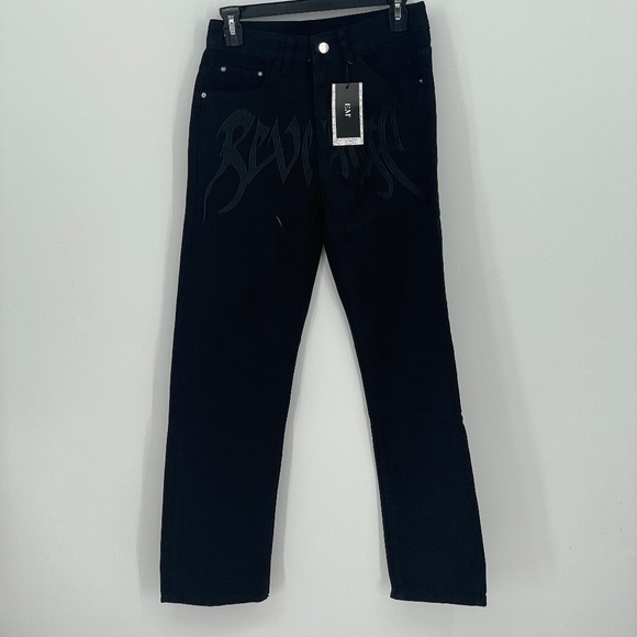 Revenge Clothing | Jeans | Revenge Black Embroidered Denim Jeans | Poshmark